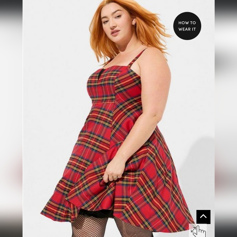 Betsey Johnson Plaid Torrid Babydoll Dress Nwt 20 - Gem